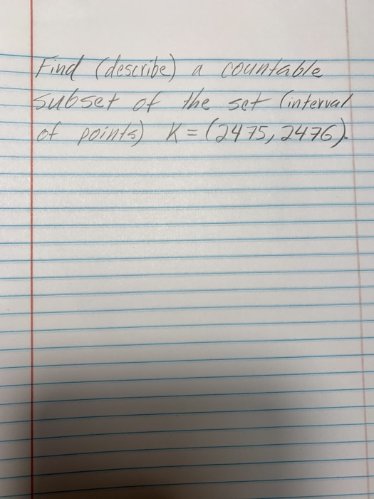 Solved Find describe) a countable subset of the set | Chegg.com