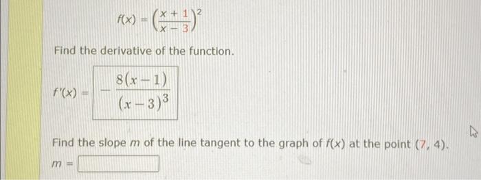 Solved 12 f(x) = (x + ²)² 3 Find the derivative of the | Chegg.com