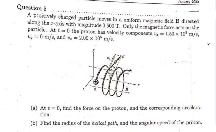 Solved 2uestion 5 A positively charged particle moves in a | Chegg.com