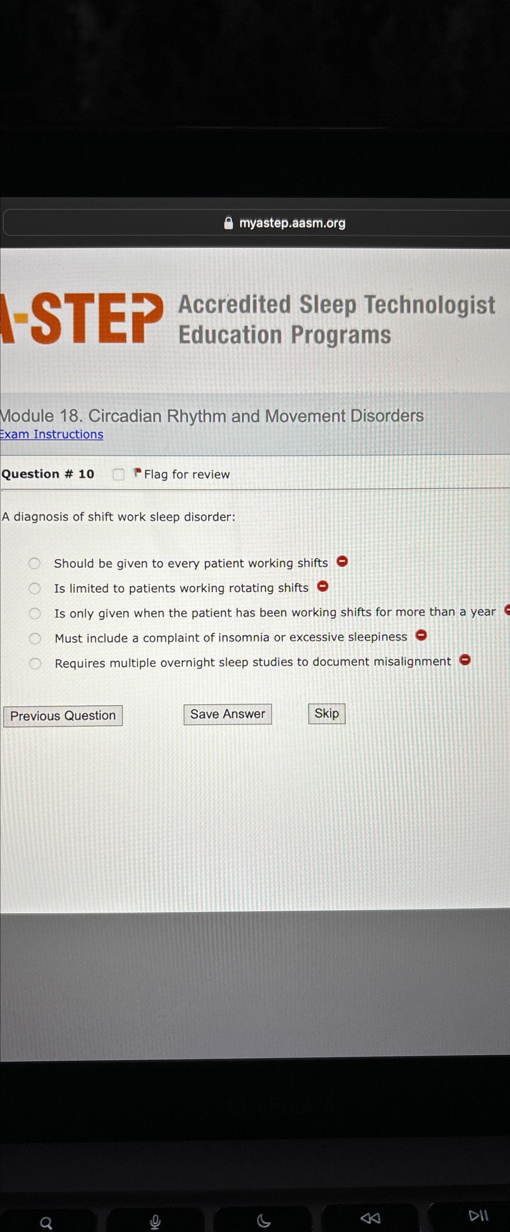 Solved myastep.aasm.orgAccredited Sleep Technologist | Chegg.com