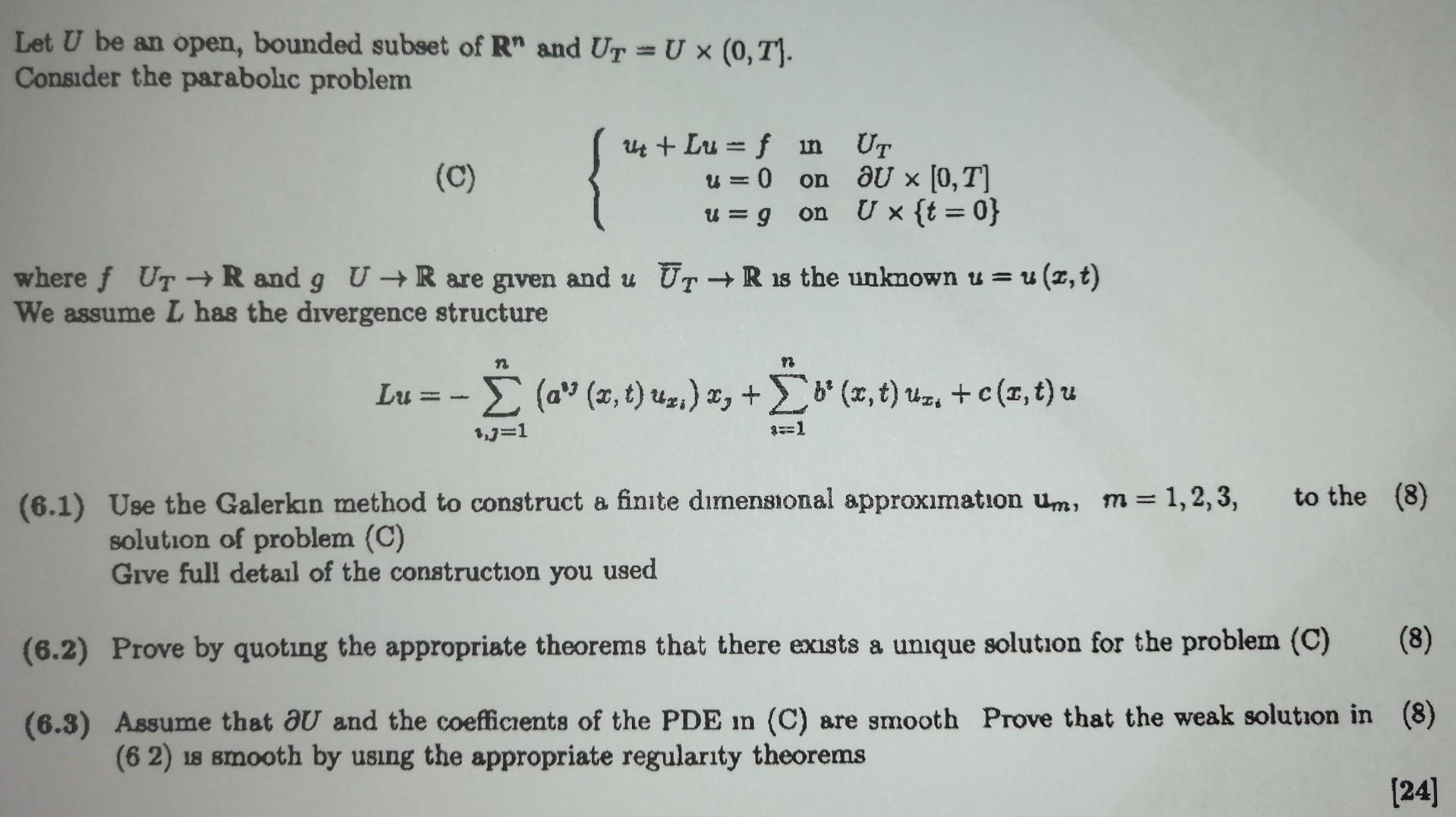 Solved Let U be an open, bounded subset of Rn and | Chegg.com