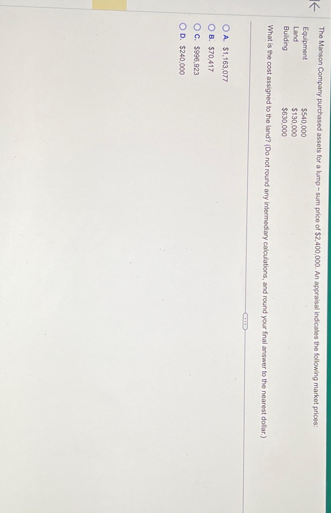 Solved The Manson Company purchased assets for a lump - ﻿sum | Chegg.com