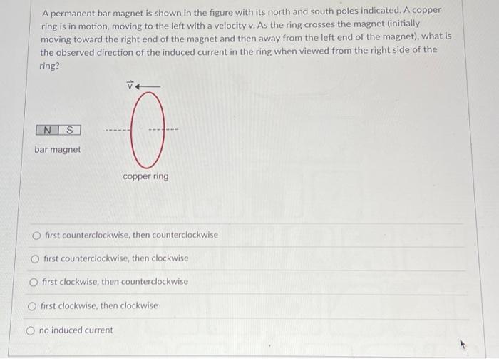 Solved A permanent bar magnet is shown in the figure with | Chegg.com