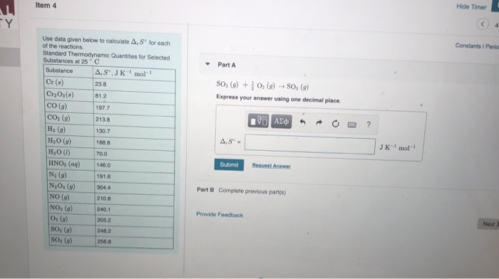 Solved Item 4 Hide Timer Constants 1 Perio Part A SO, () + 0 | Chegg.com