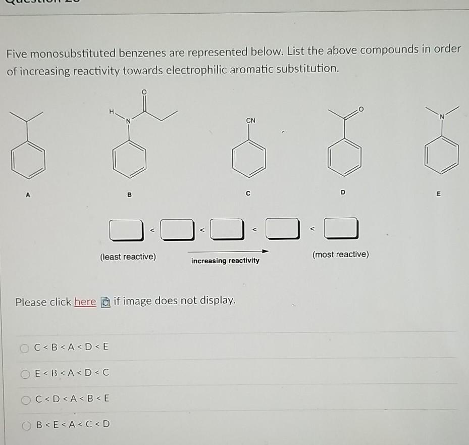 Solved Five monosubstituted benzenes are represented below. | Chegg.com
