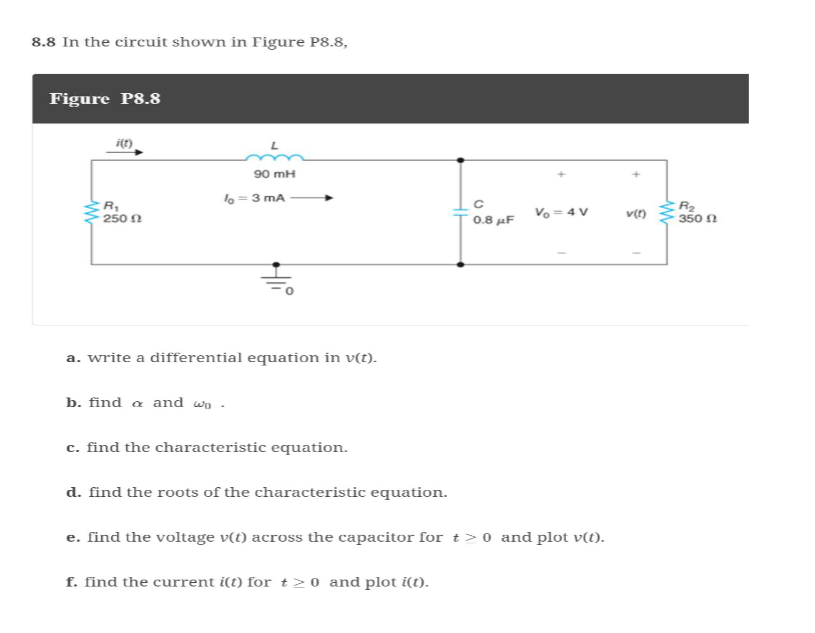 8.8 ﻿In the circuit shown in Figure P8.8,Figure | Chegg.com