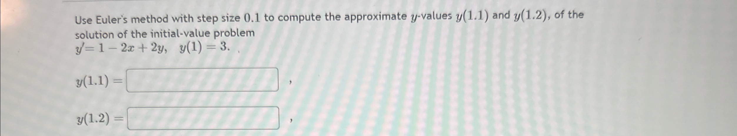 Solved Use Euler's method with step size 0.1 ﻿to compute the | Chegg.com