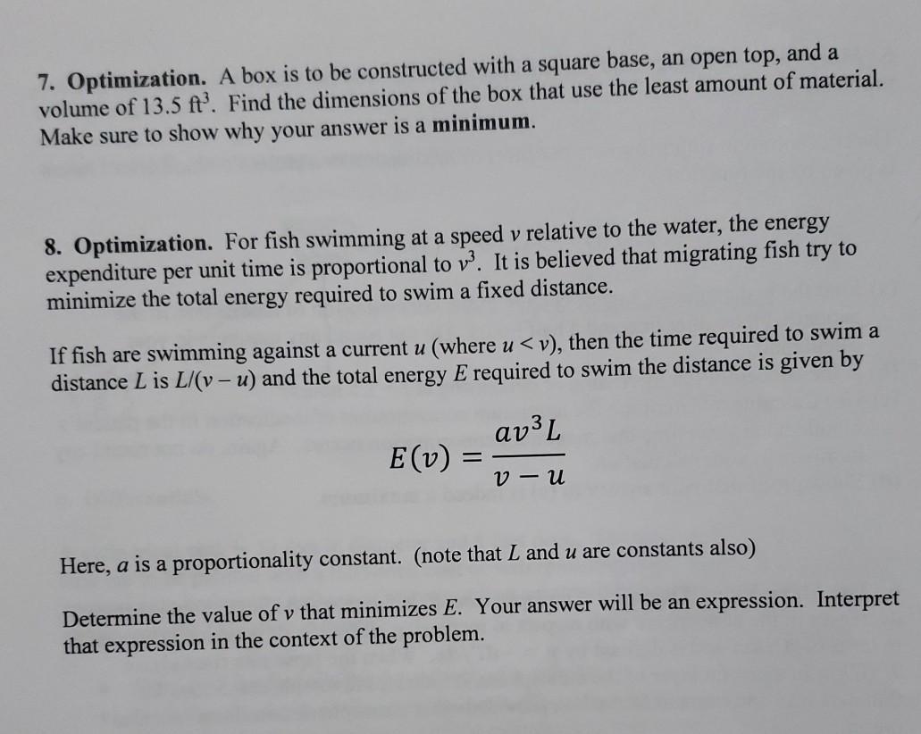Solved 7. Optimization. A box is to be constructed with a | Chegg.com