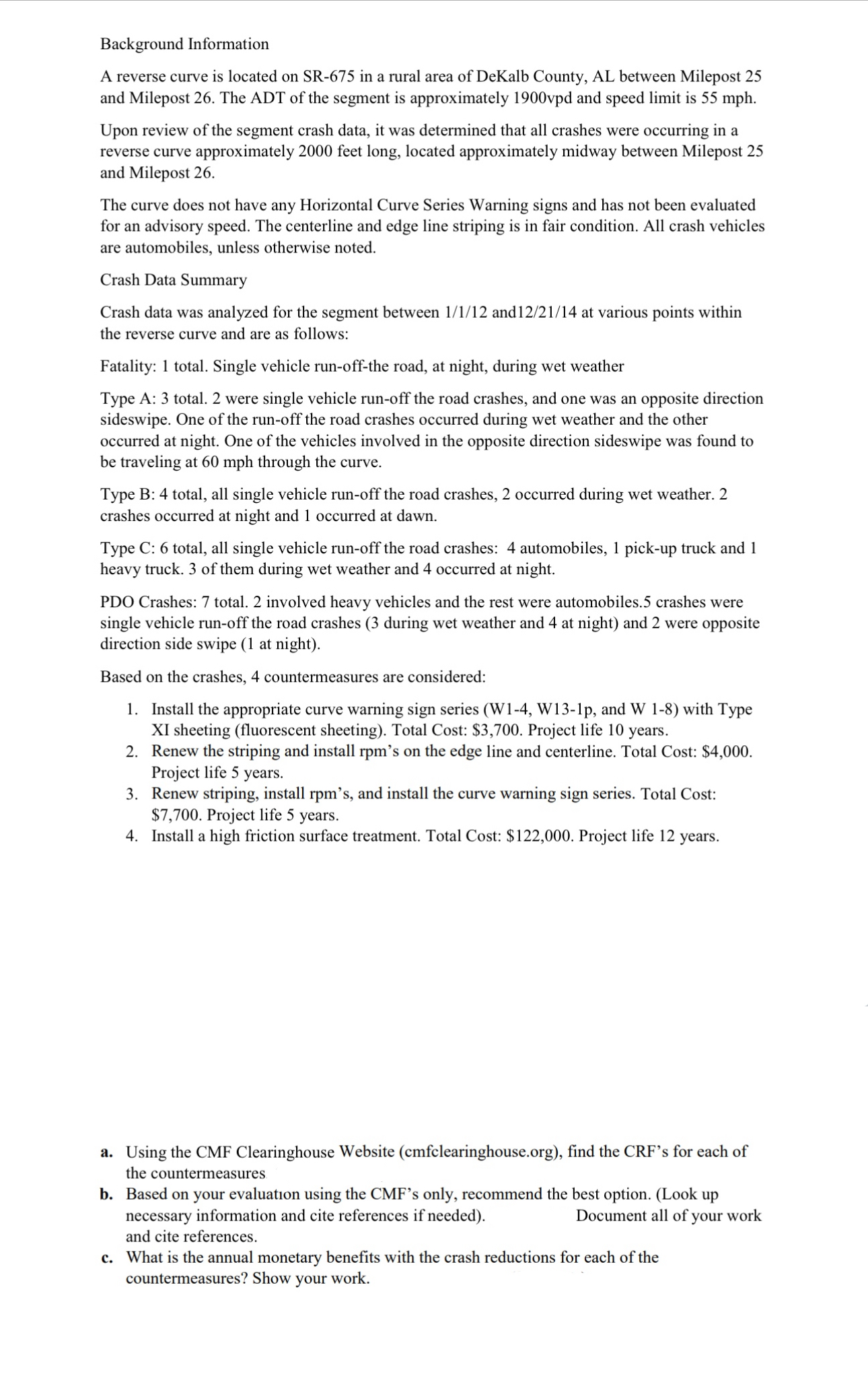 Solved Background InformationA reverse curve is located on | Chegg.com