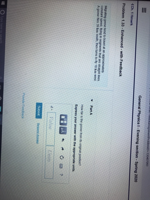 Solved ext&assignment ProblemiD=130407093 General Physics I | Chegg.com