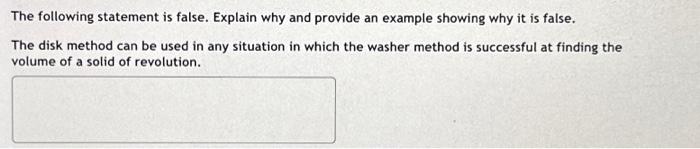 Solved The following statement is false. Explain why and | Chegg.com