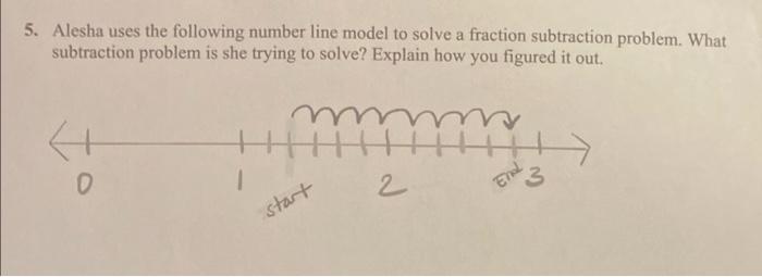 Solved 5. Alesha uses the following number line model to | Chegg.com
