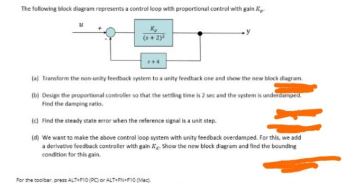 Solved The following block diagram represents a control loop | Chegg.com