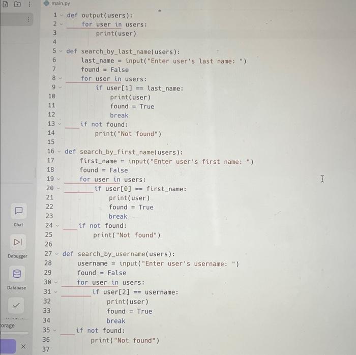 Solved Objective: Develop an admin tool for username and | Chegg.com