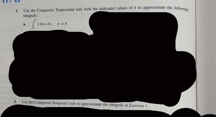 Solved Answer 1a Using The Composite Simpsons Rule From 
