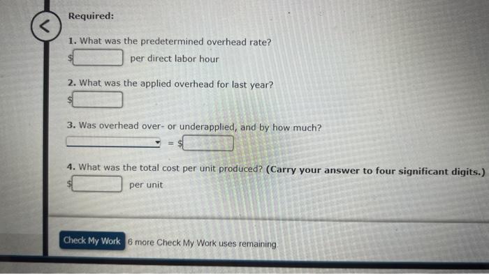 Solved Predetermined Overhead Rate, Applied Overhead, Unit | Chegg.com