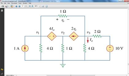 Solved 1) Find the node voltages v1,v2, and v3 for the | Chegg.com