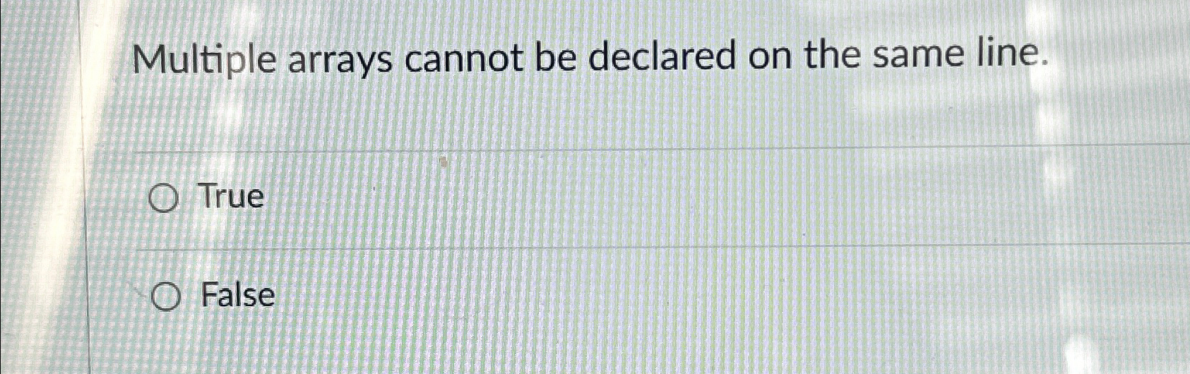 Solved Multiple Arrays Cannot Be Declared On The Same Line
