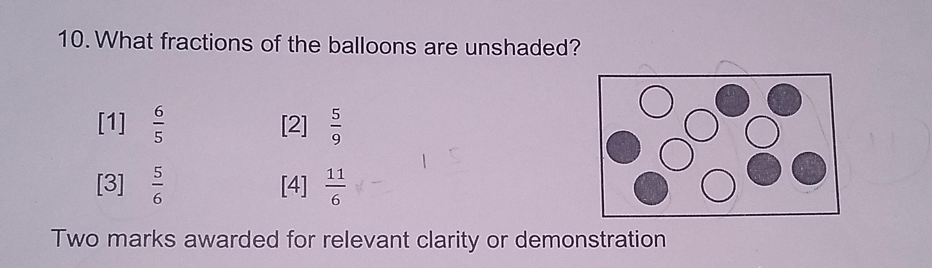 Solved 10. What fractions of the balloons are unshaded? [1] | Chegg.com