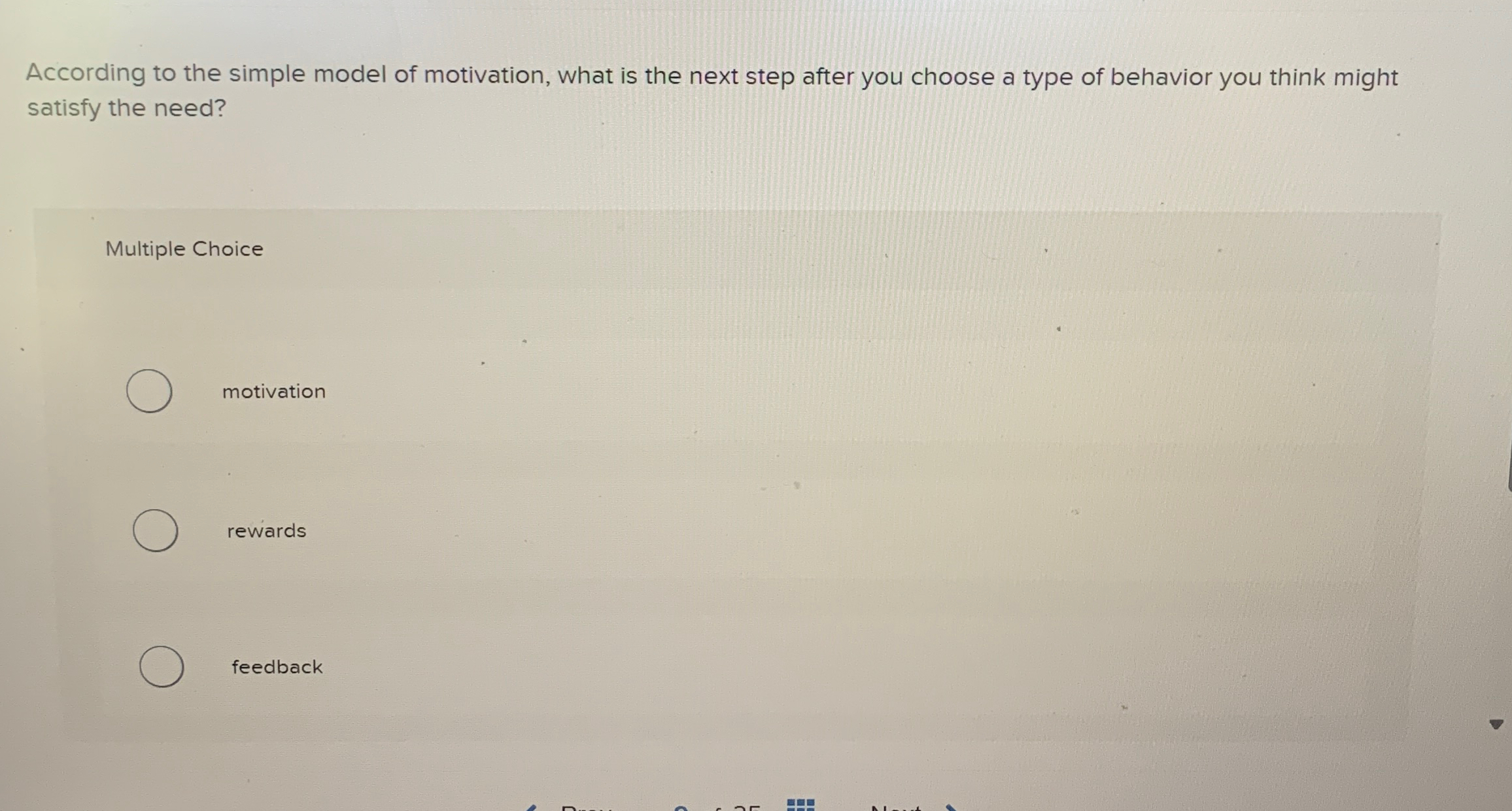 Solved According to the simple model of motivation, what is | Chegg.com
