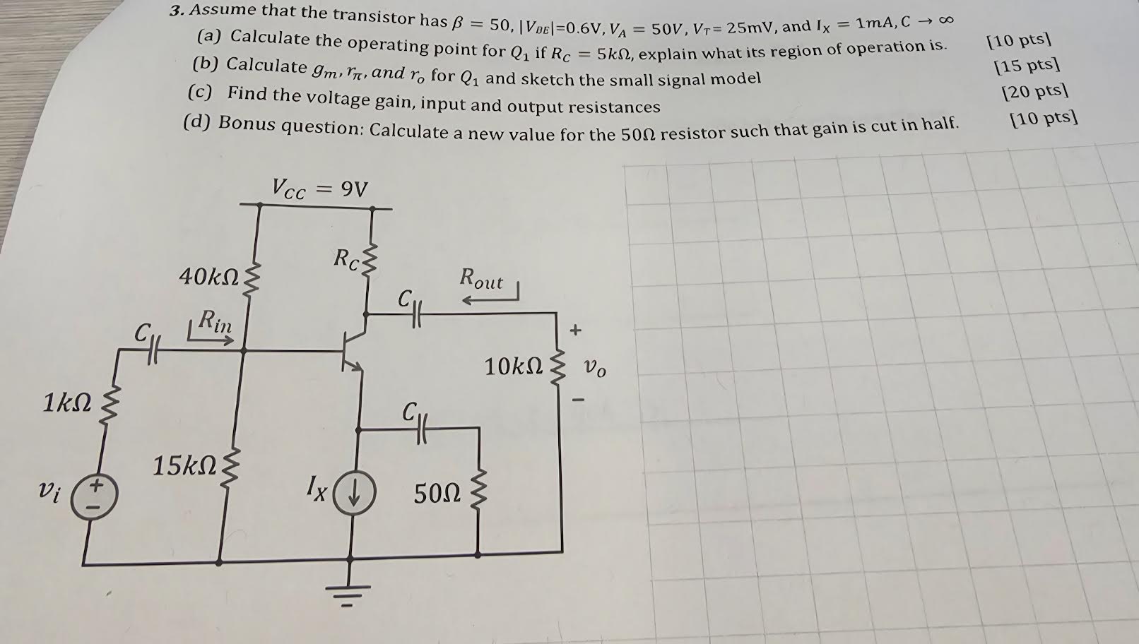 Solved Assume that the transistor has | Chegg.com
