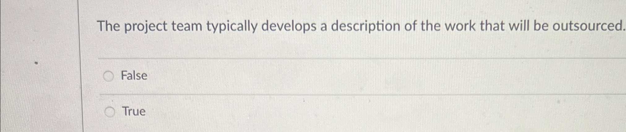 Solved The project team typically develops a description of | Chegg.com