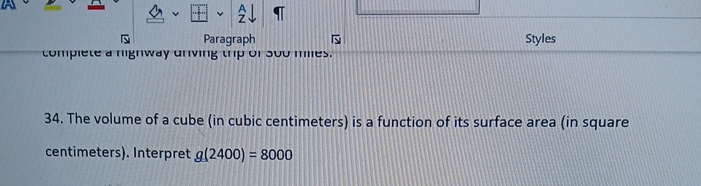 Solved The volume of a cube (in cubic centimeters) ﻿is a | Chegg.com