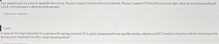 Solved Two people push on a box in opposite directions. | Chegg.com