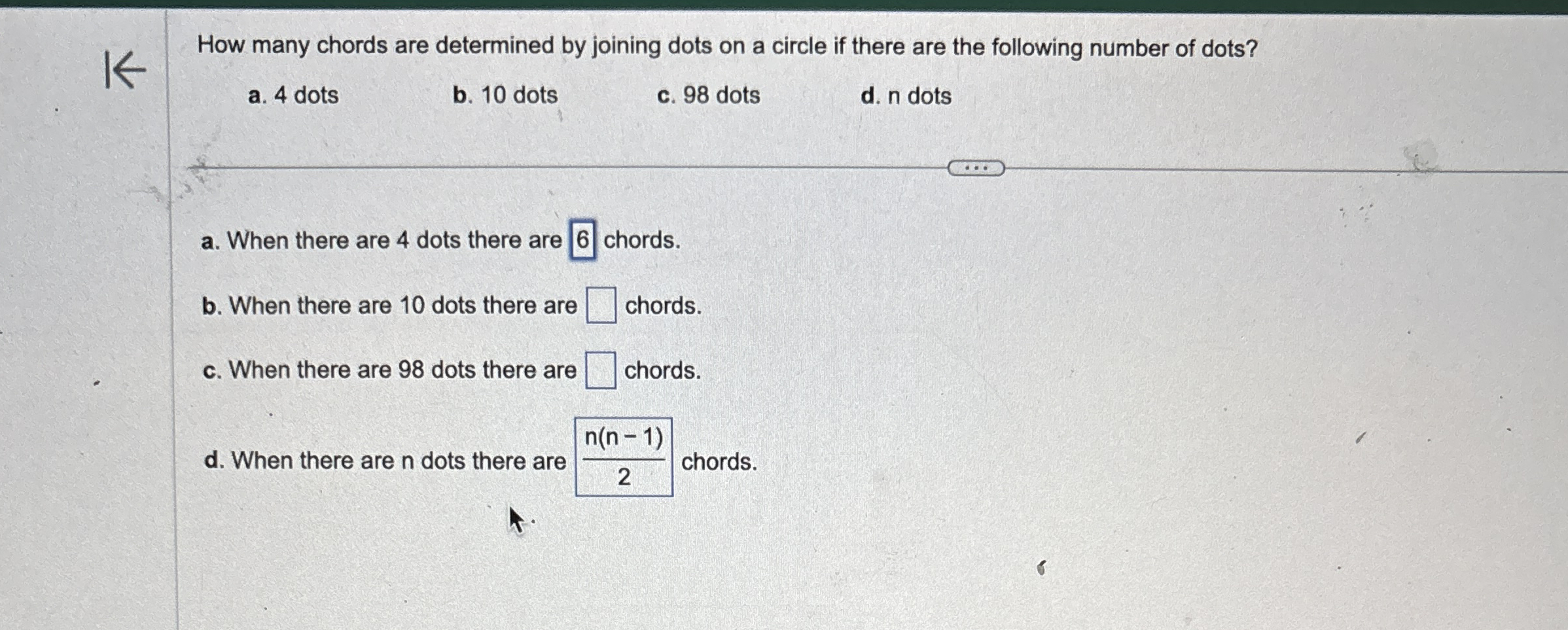 Solved How many chords are determined by joining dots on a | Chegg.com