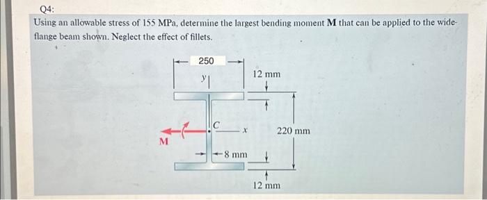 Solved Using an allowable stress of 155MPa, determine the | Chegg.com