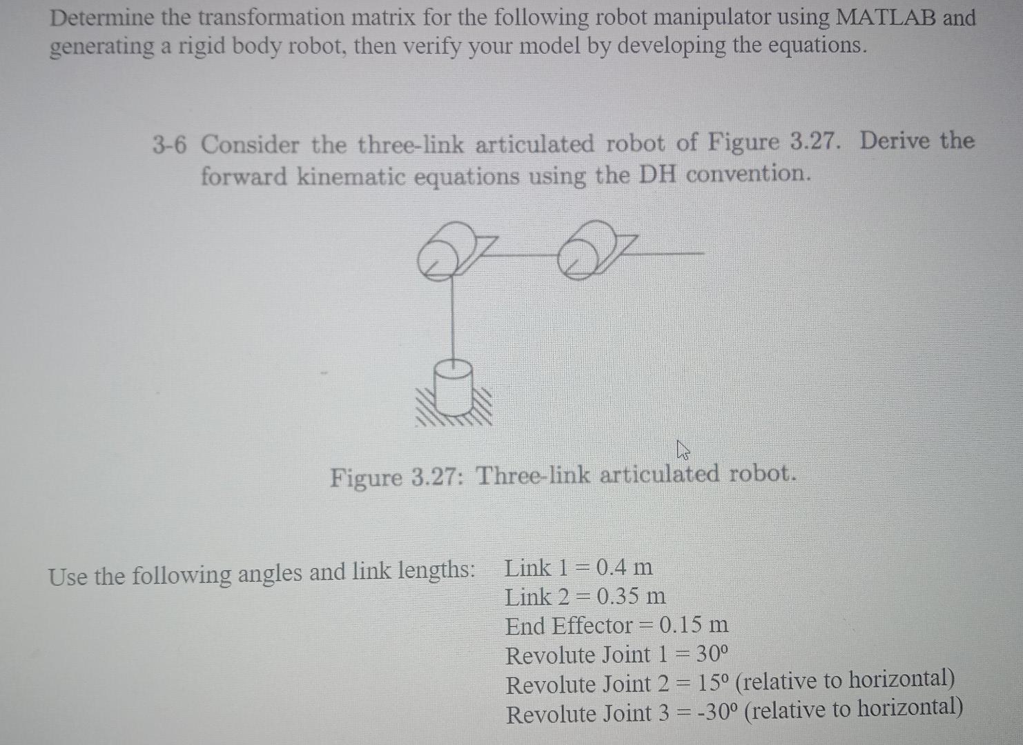 Solved Determine the transformation matrix for the following | Chegg.com