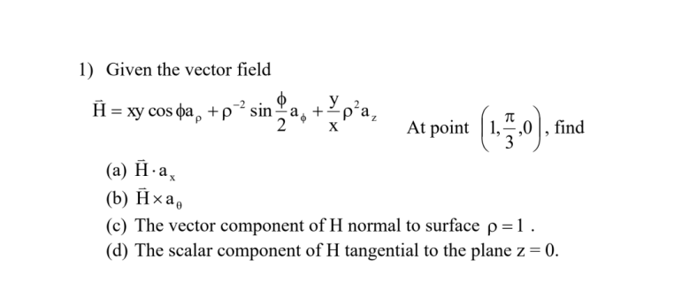 Solved Given the vector | Chegg.com
