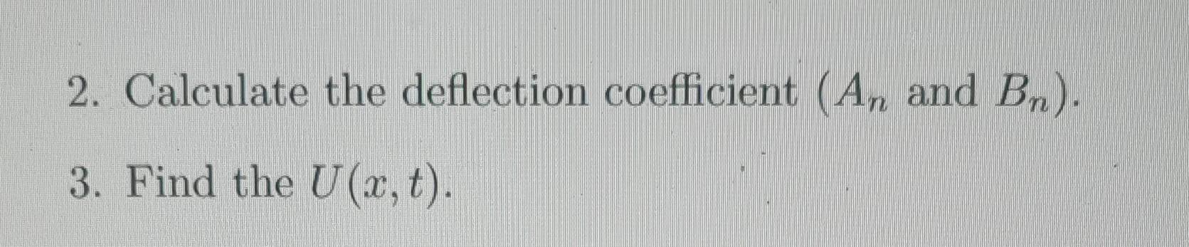 Solved Find the deflection coefficient of string (An and Bn) | Chegg.com