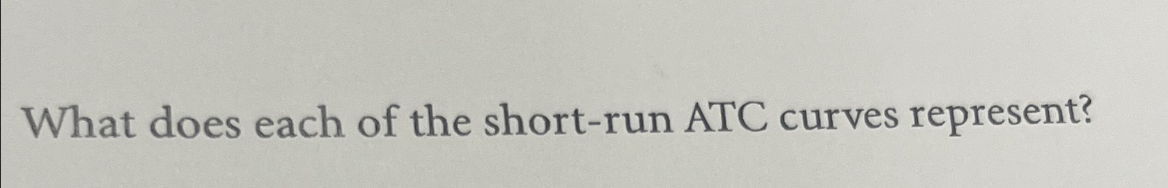 Solved What does each of the short-run ATC curves represent? | Chegg.com