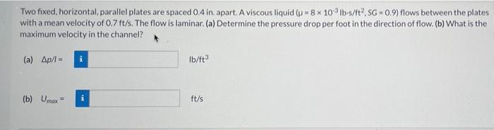 Solved Two fixed, horizontal, parallel plates are spaced 0.4 | Chegg.com
