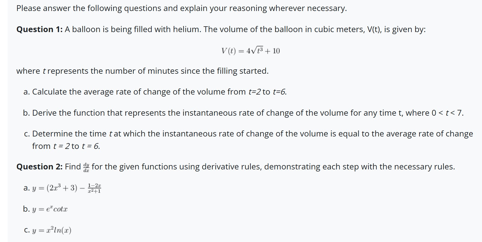 Solved c. ﻿Determine the time t at ﻿which the instantaneous | Chegg.com