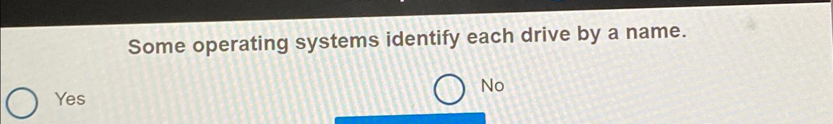 Solved Some operating systems identify each drive by a | Chegg.com