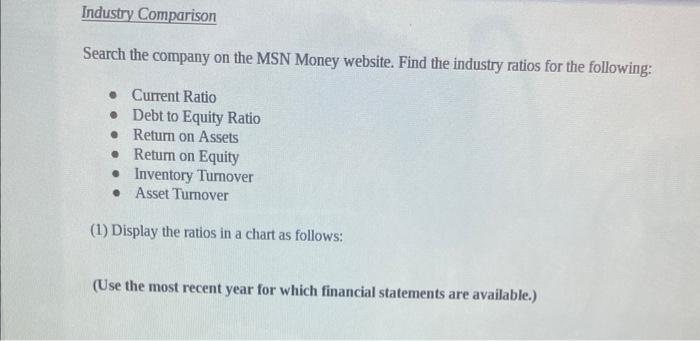 Solved Search Target on the MSN Money Website. Find the | Chegg.com