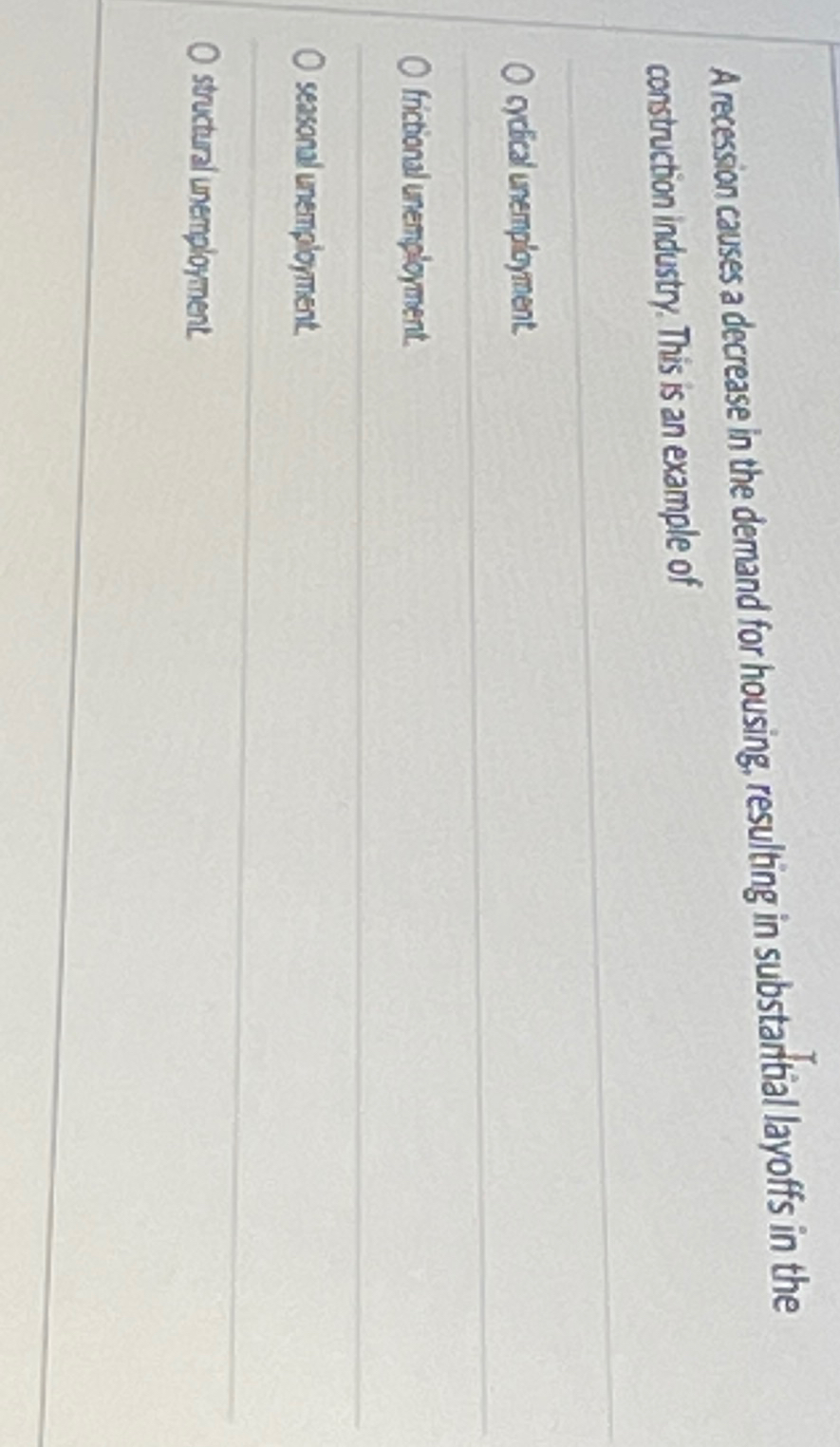 Solved A recession causes a decrease in the demand for | Chegg.com