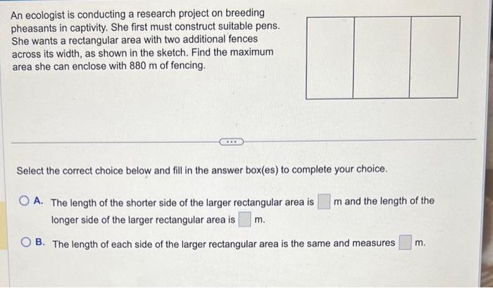 Solved An ecologist is conducting a research project on | Chegg.com