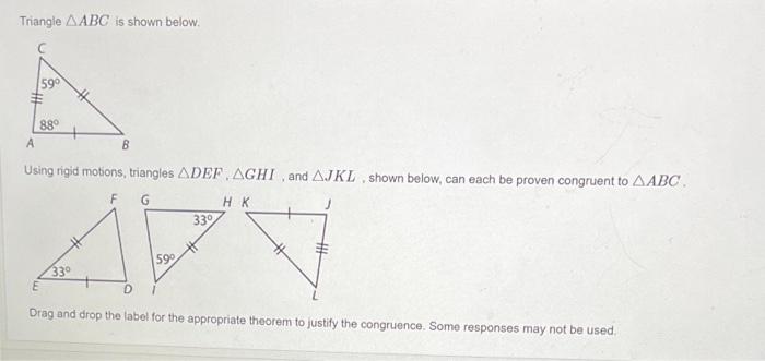 Solved Using rigid motions, triangles DEF, GHI, and JKL, | Chegg.com