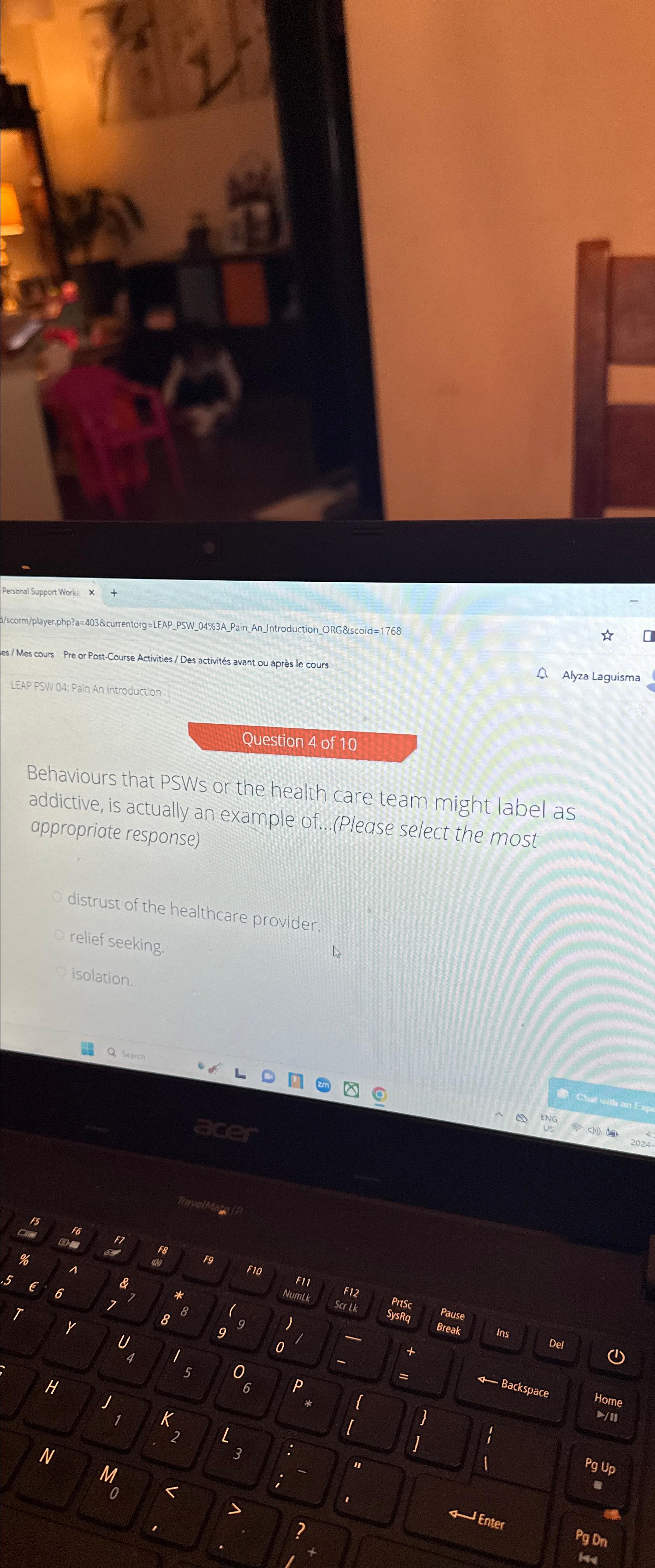 Solved Personal Support | Chegg.com