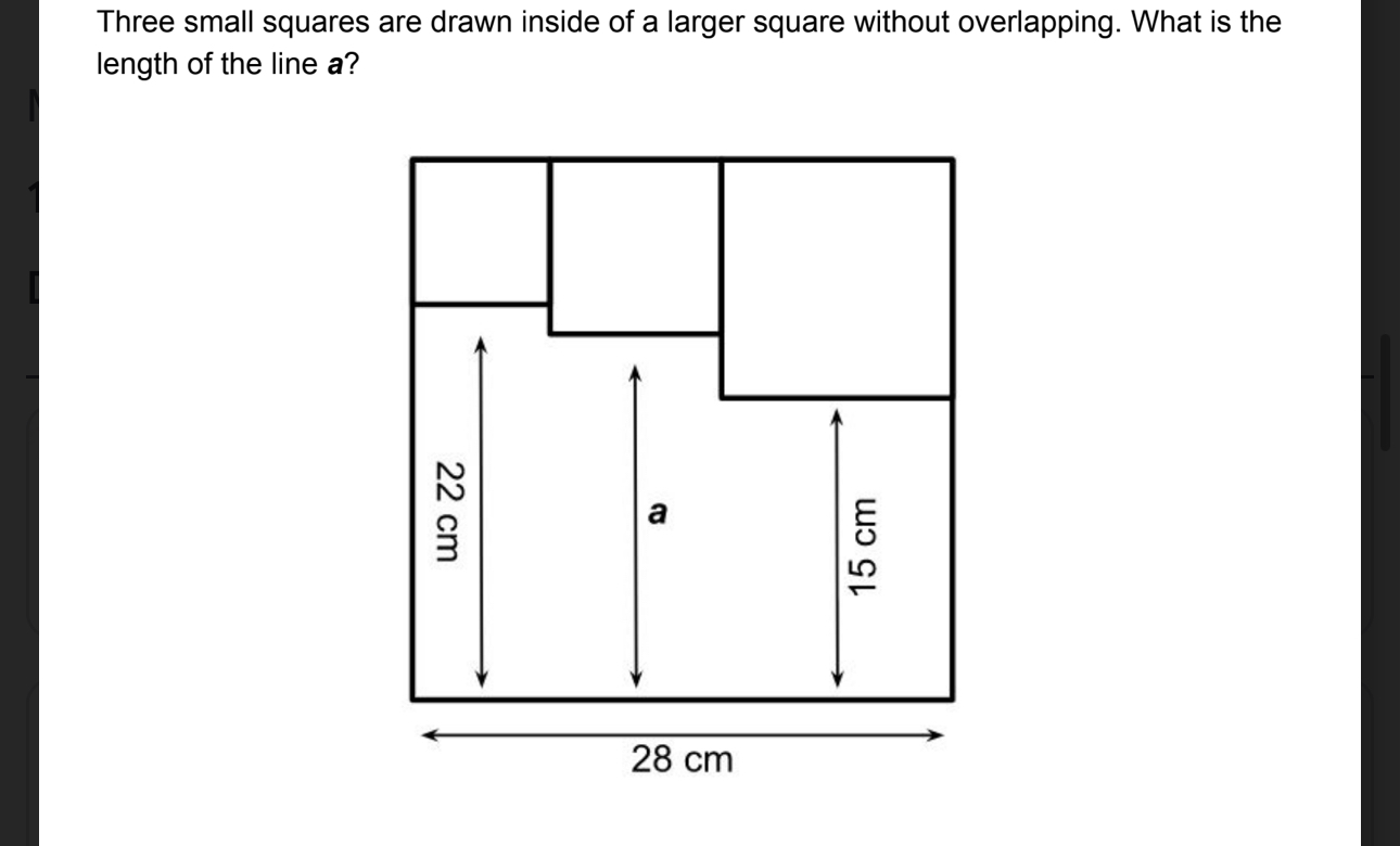 Solved Three small squares are drawn inside of a larger | Chegg.com