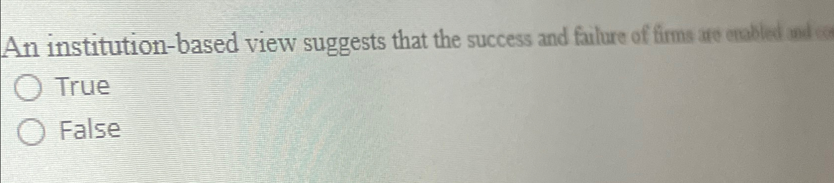 Solved An institution-based view suggests that the success | Chegg.com