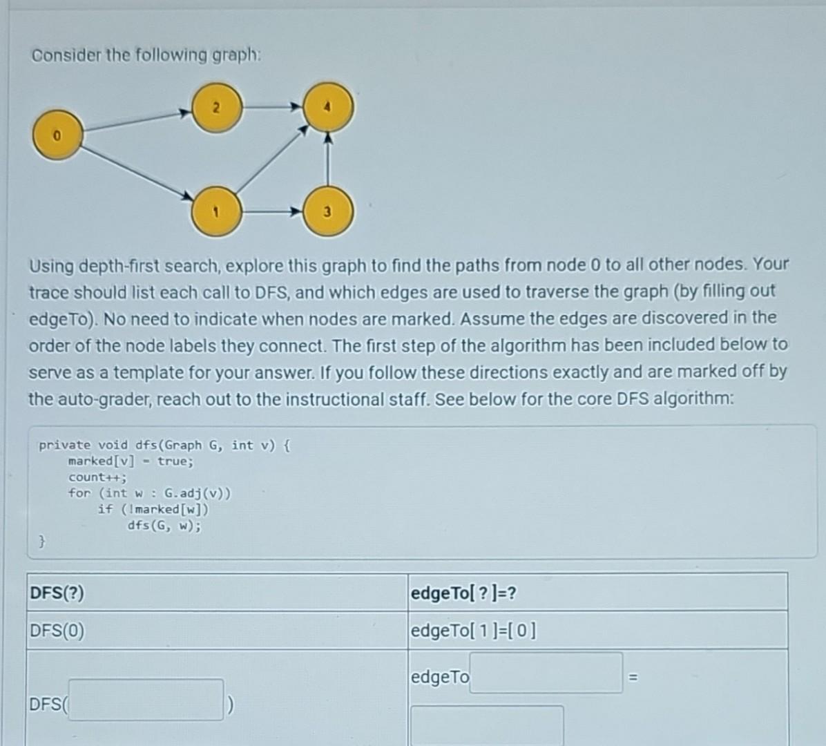 Consider the following graph: Using depth-first | Chegg.com