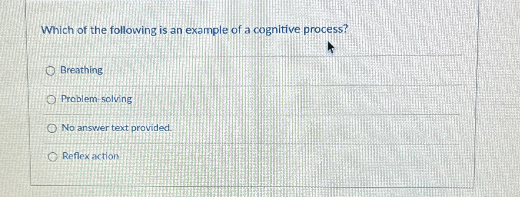 Solved Which of the following is an example of a cognitive | Chegg.com