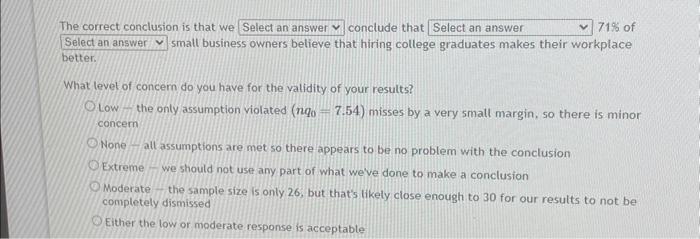 Solved In a simple random sample of 26 small business | Chegg.com