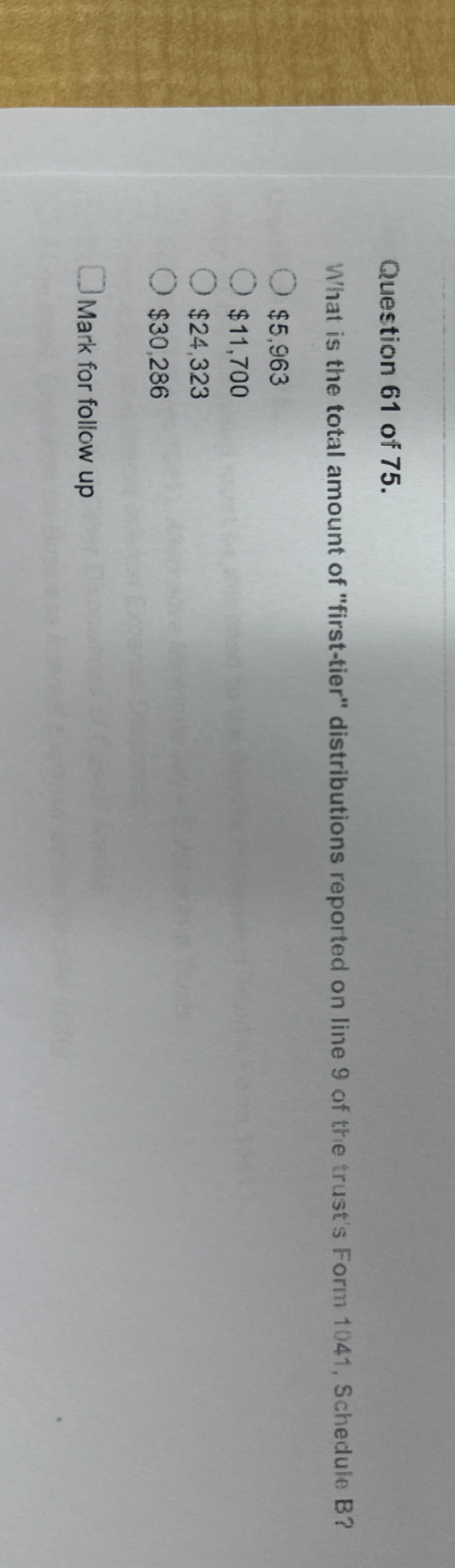 Solved Question 61 ﻿of 75.What is the total amount of | Chegg.com