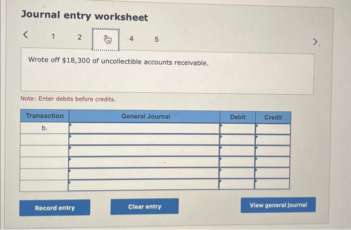 Solved Journal entry worksheet 5Journal entry worksheet