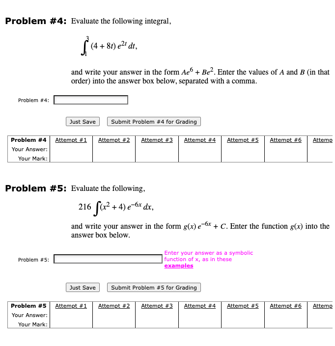 Solved Problem #4: Evaluate the following | Chegg.com